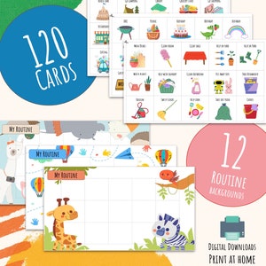 Kids Daily Routine Chart. Cut-out Activity Cards. Kids Activity Chart ...