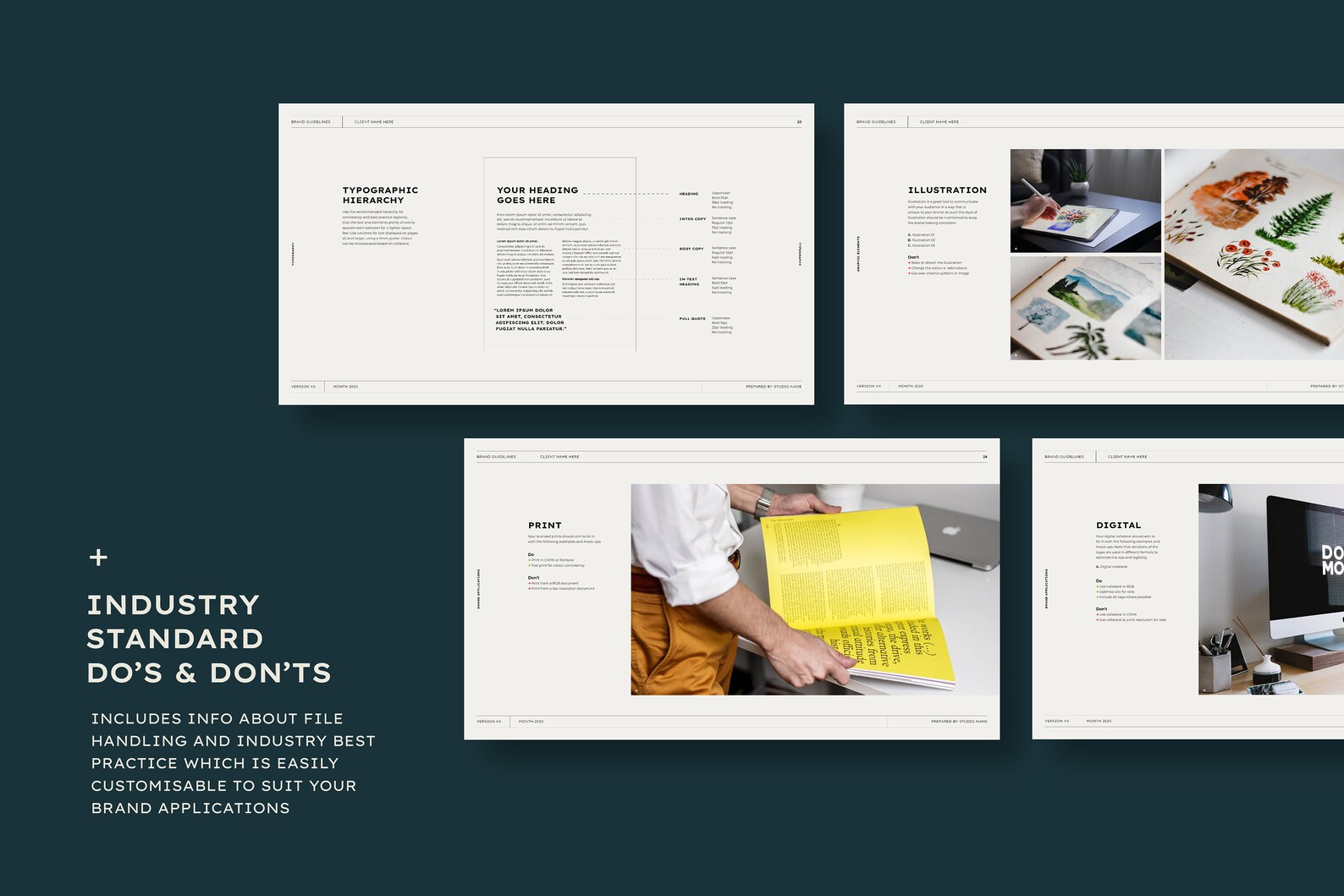 Professional Brand Guidelines Template Canva Adobe - Etsy