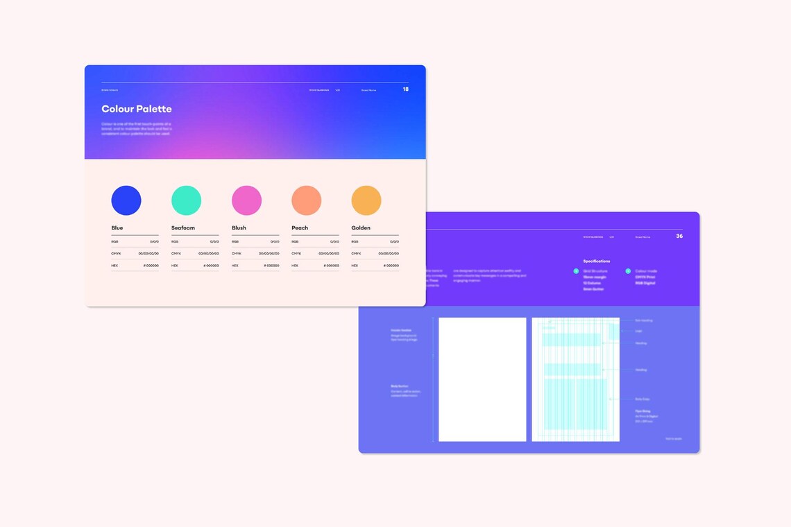 Brand Guidelines Template | Indesign, Illustrator, Canva, Adobe Express ...