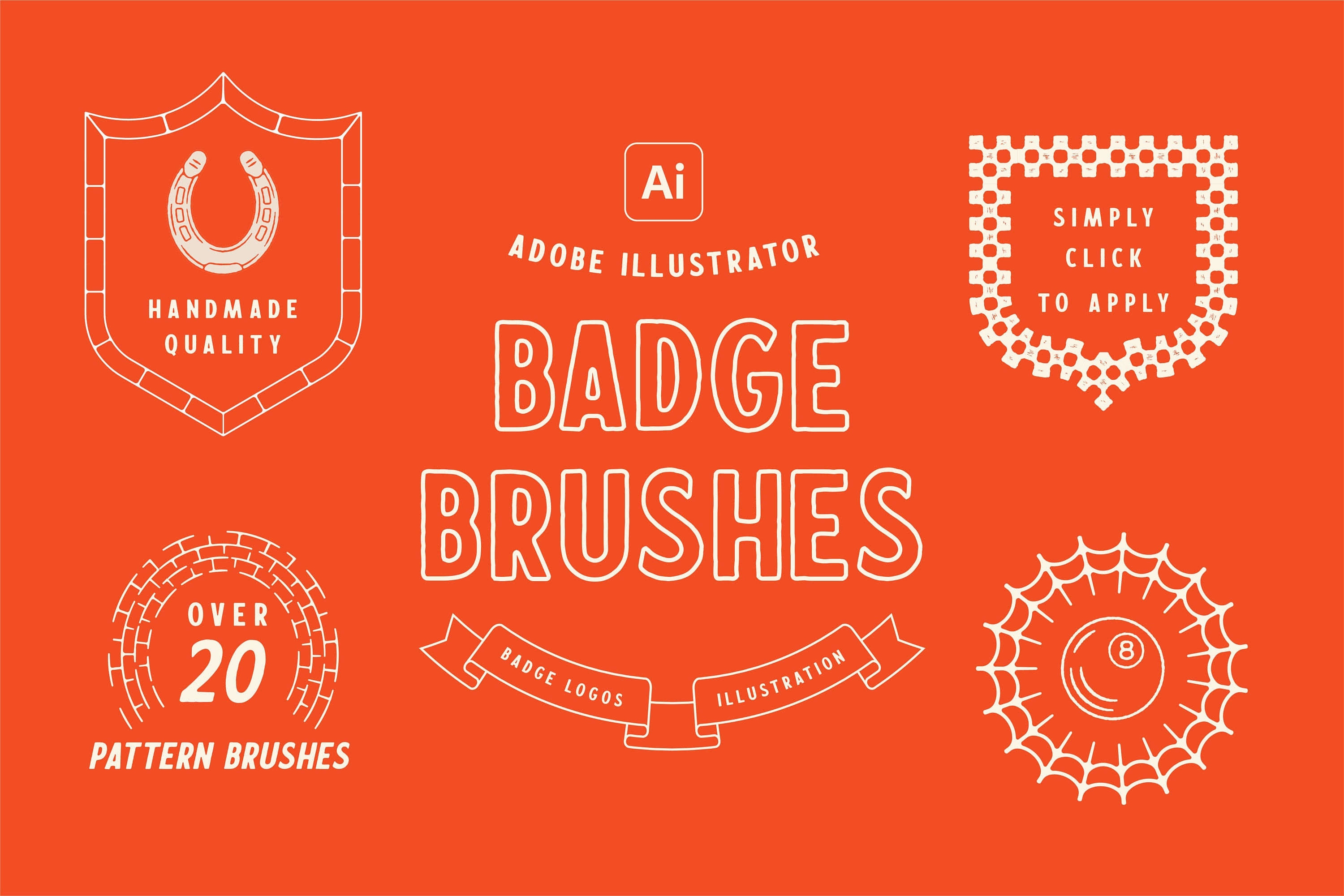 Logo Badge Pattern Brush for Ai - Etsy
