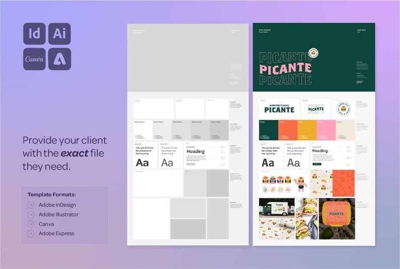 One Page Brand Guidelines Template – Canva, Indesign, Illustrator ...