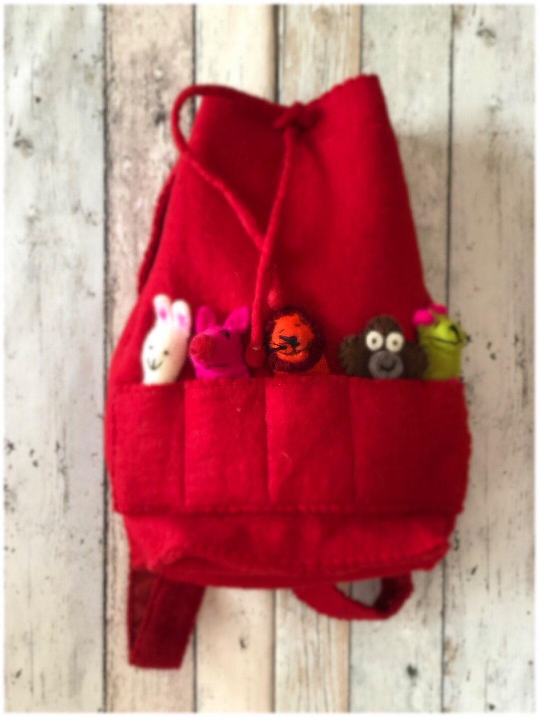 Backpack With Finger Puppet Felt Ball- Bag- Dolls- - Etsy