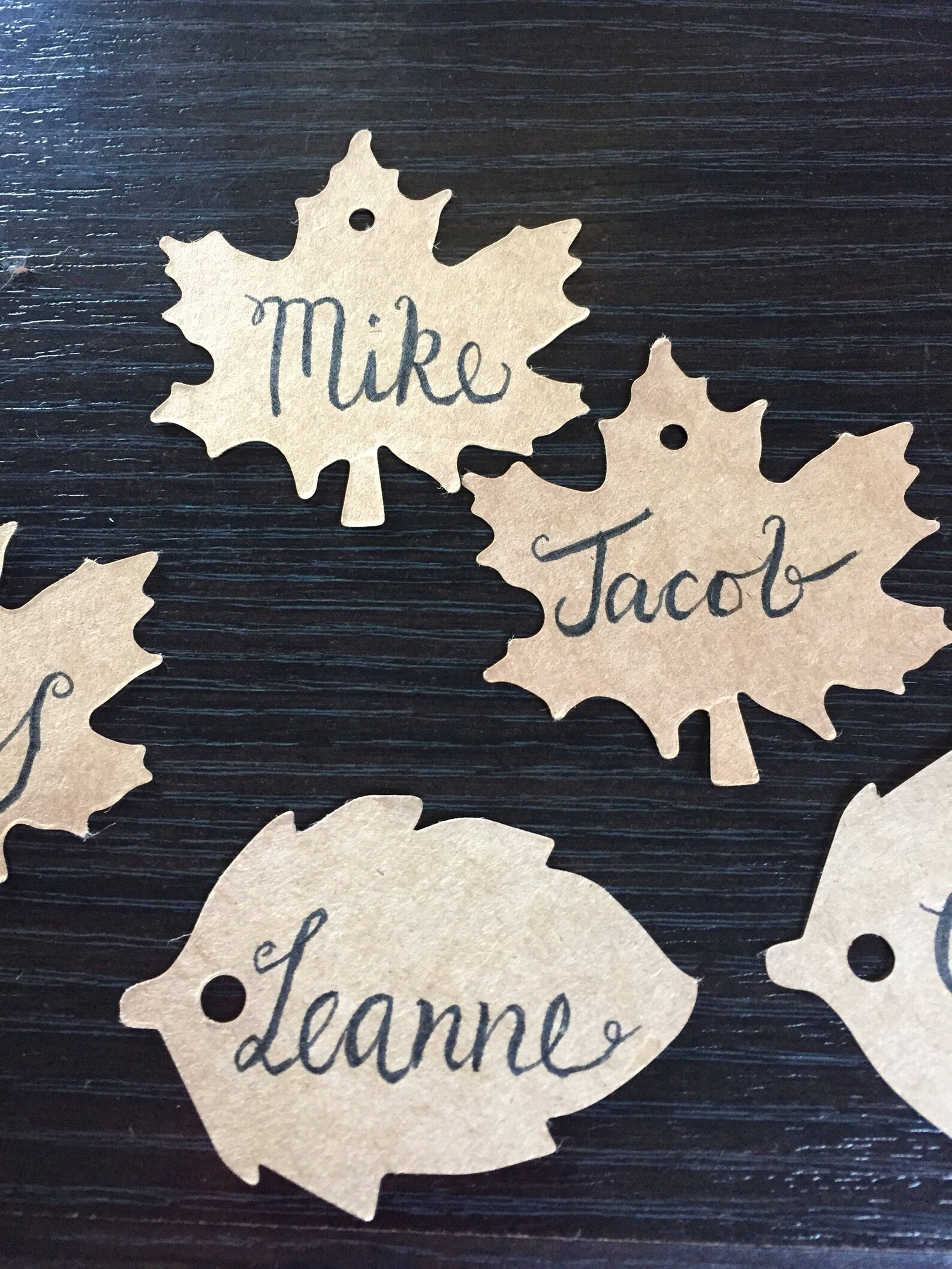 Set of 10 Leaf Shaped Name Place Cards - Etsy