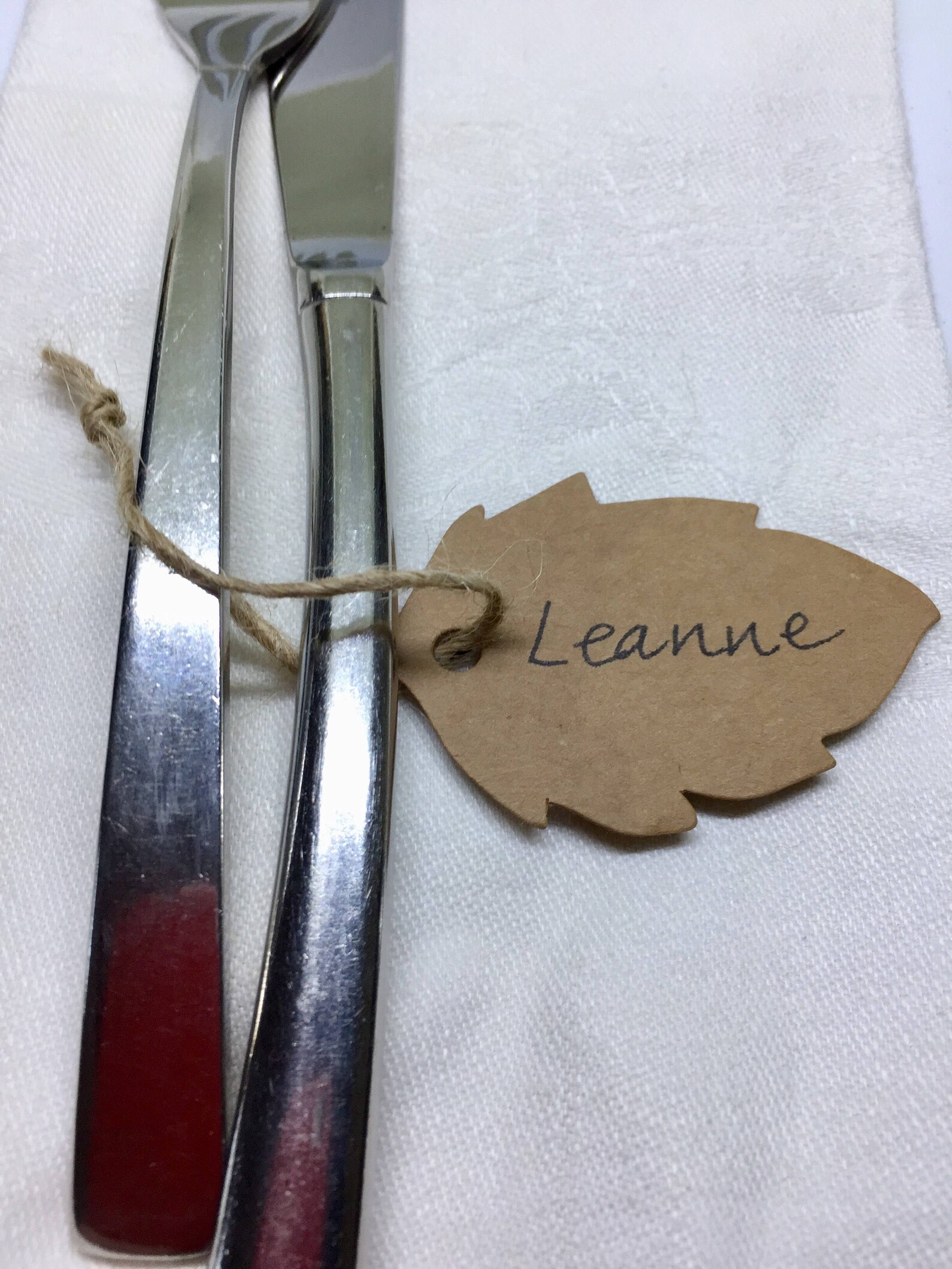 Set of 10 Leaf Shaped Name Place Cards - Etsy