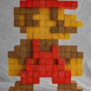 Mario 8-bit Wooden Pixel Fan Art | Etsy