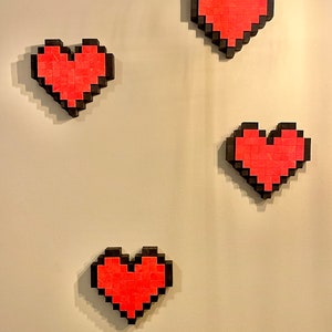 Extra Life 3D Wooden 8-bit Heart - Etsy