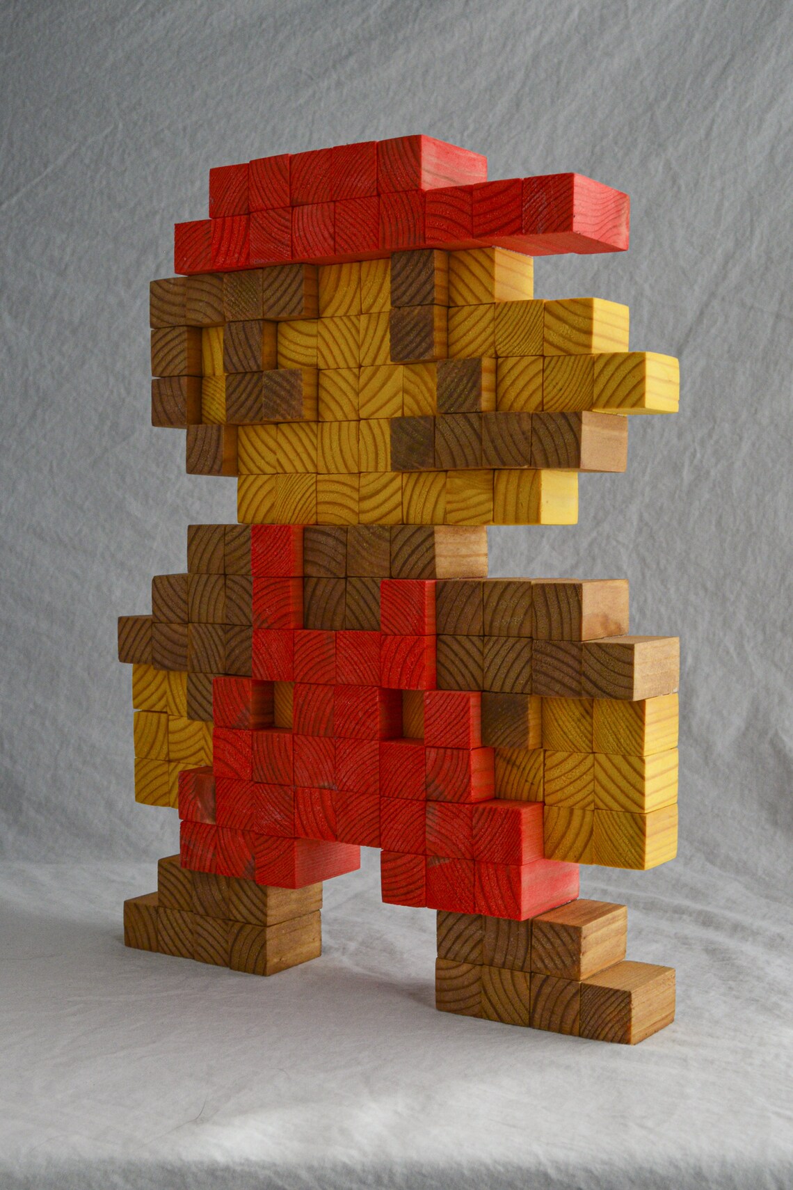 Mario 8-bit Wooden Pixel Fan Art | Etsy