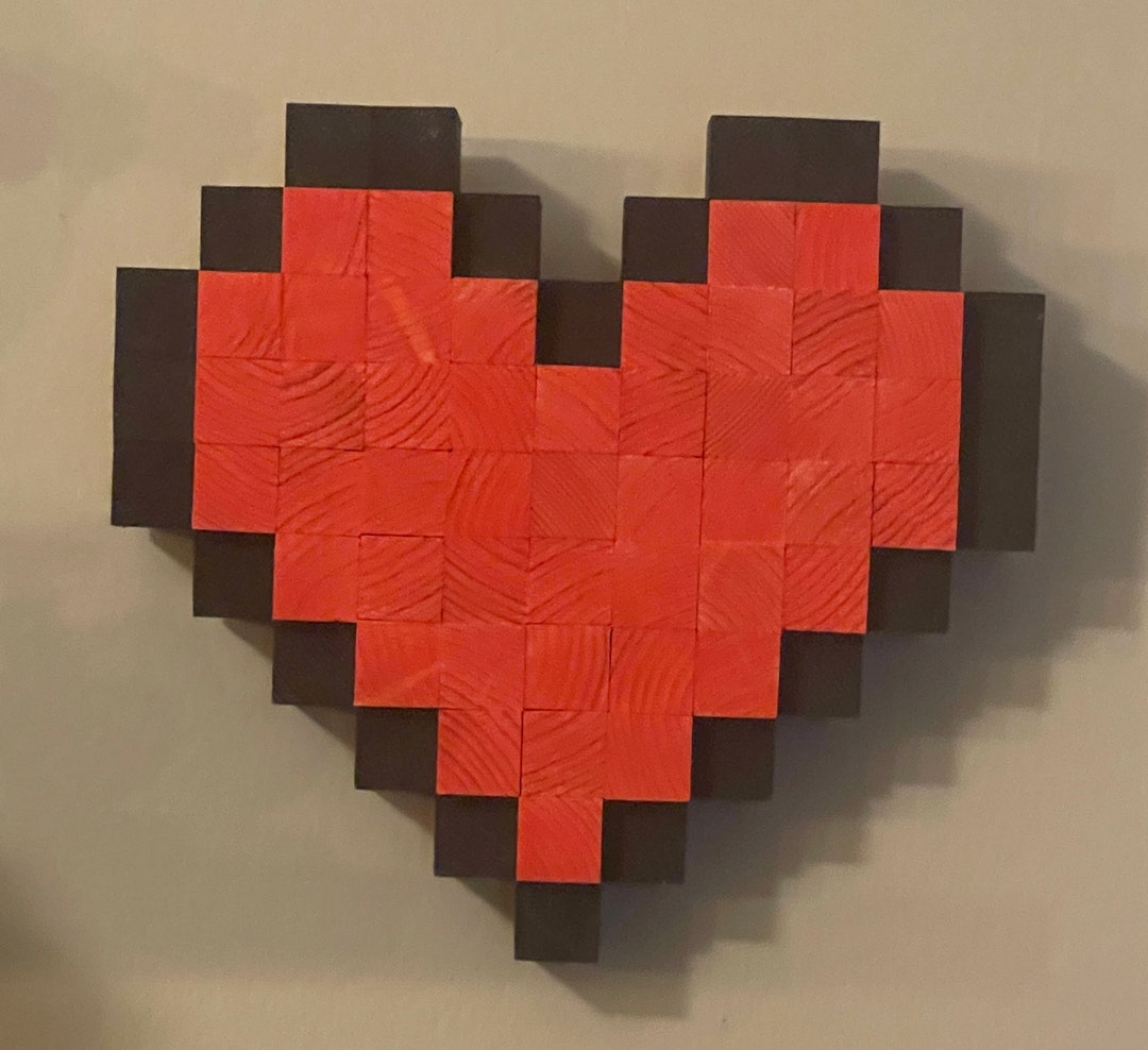 Extra Life 3D Wooden 8-bit Heart - Etsy