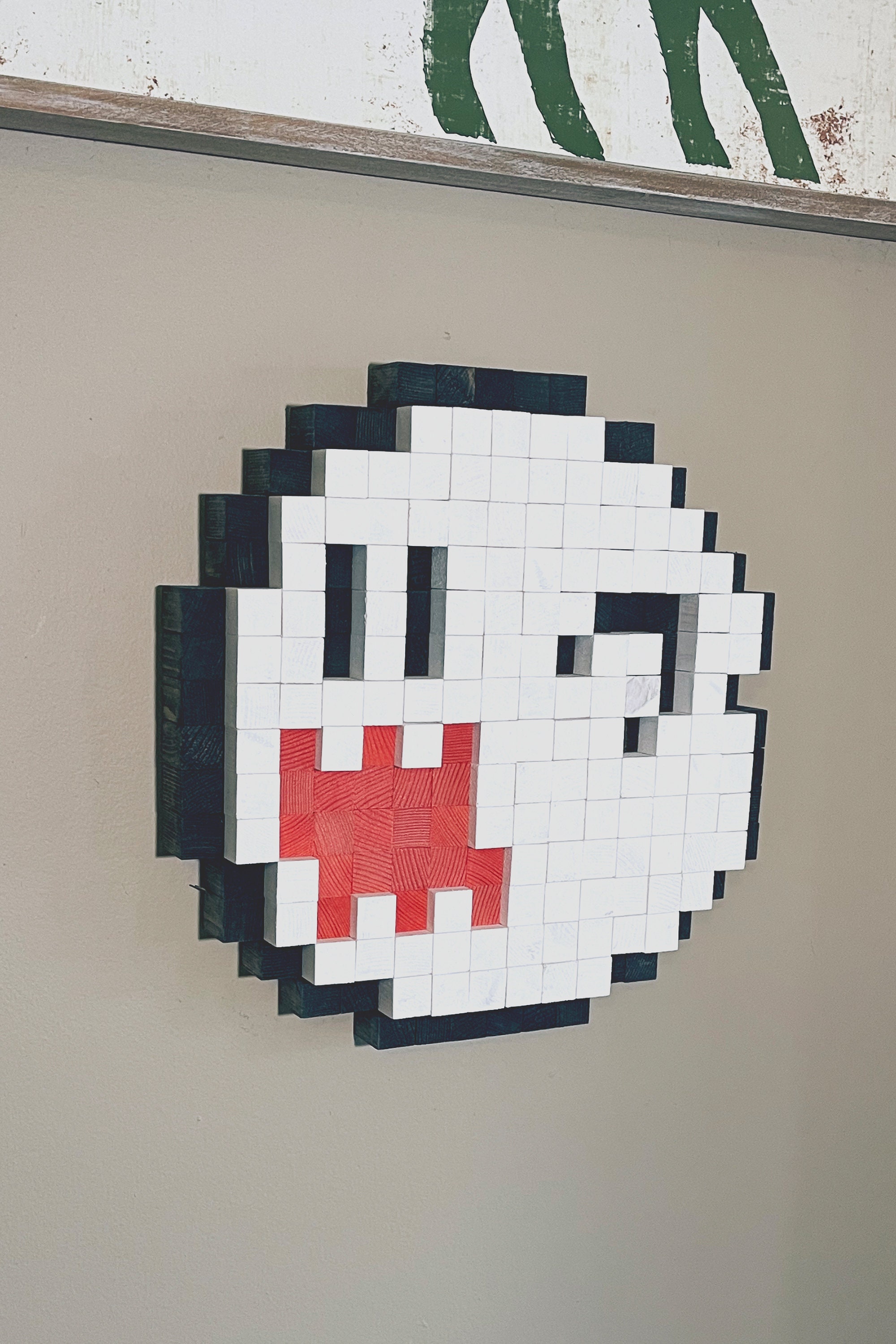 8-bit Mario Ghost boo Wooden Pixel Fan Art - Etsy UK