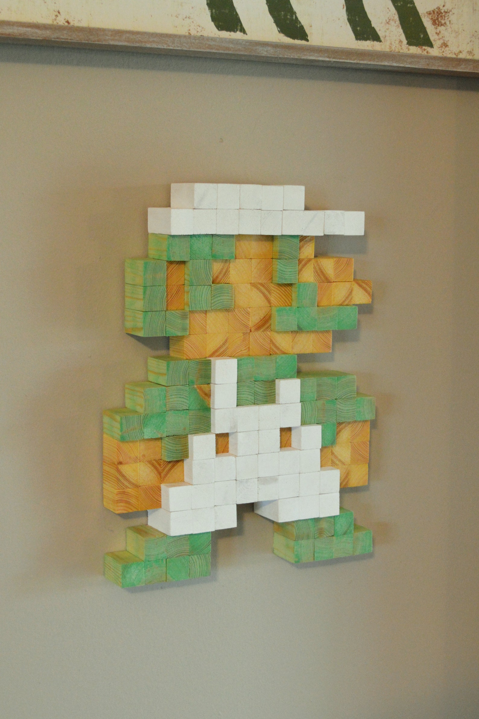 Luigi 8-bit Wooden Pixel Fan Art - Etsy