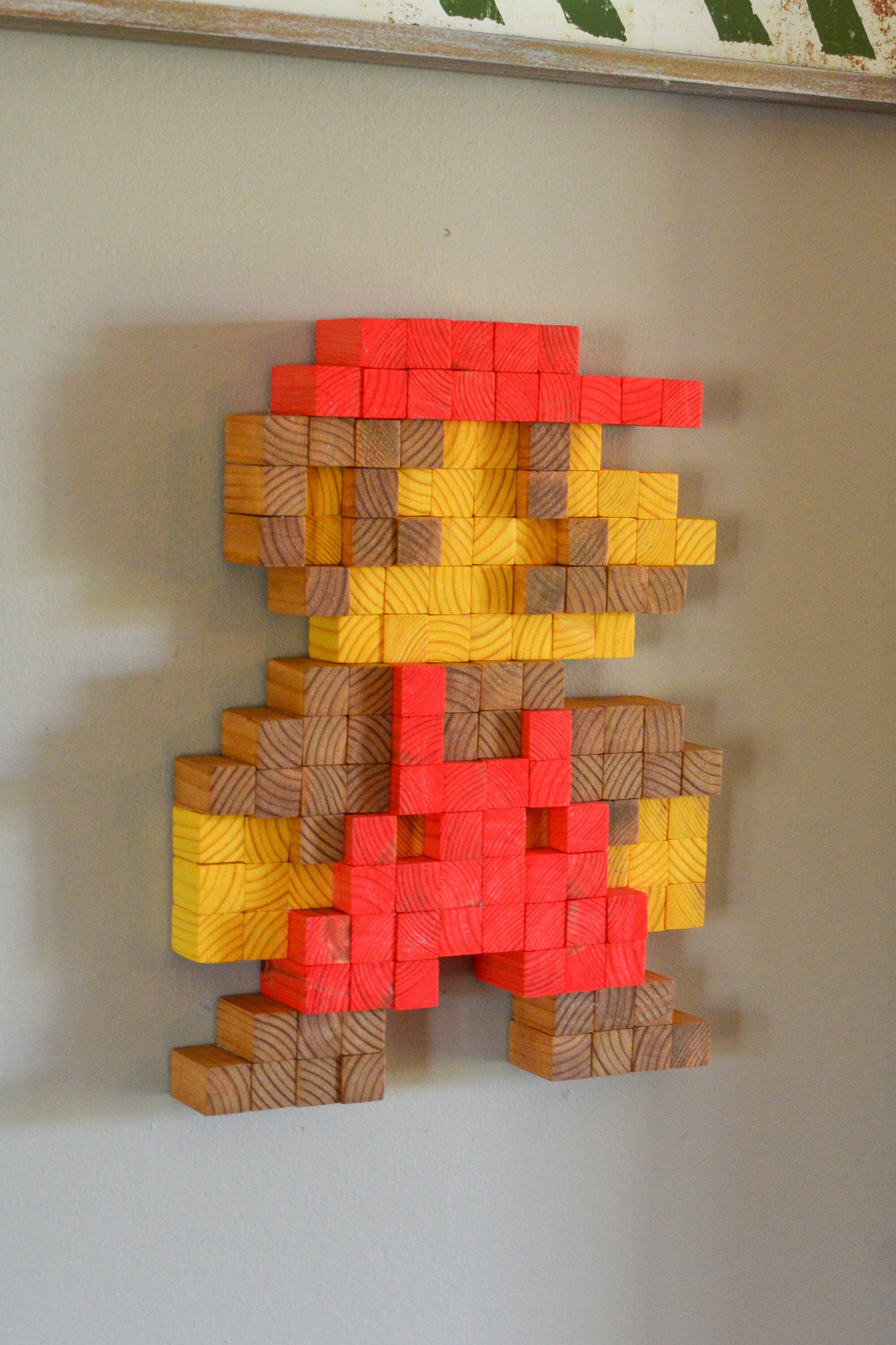 Mario 8-bit Wooden Pixel Fan Art | Etsy