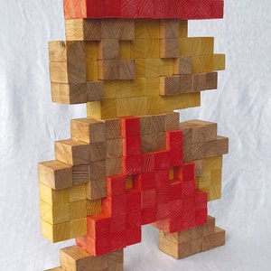 Mario 8-bit Wooden Pixel Fan Art - Etsy