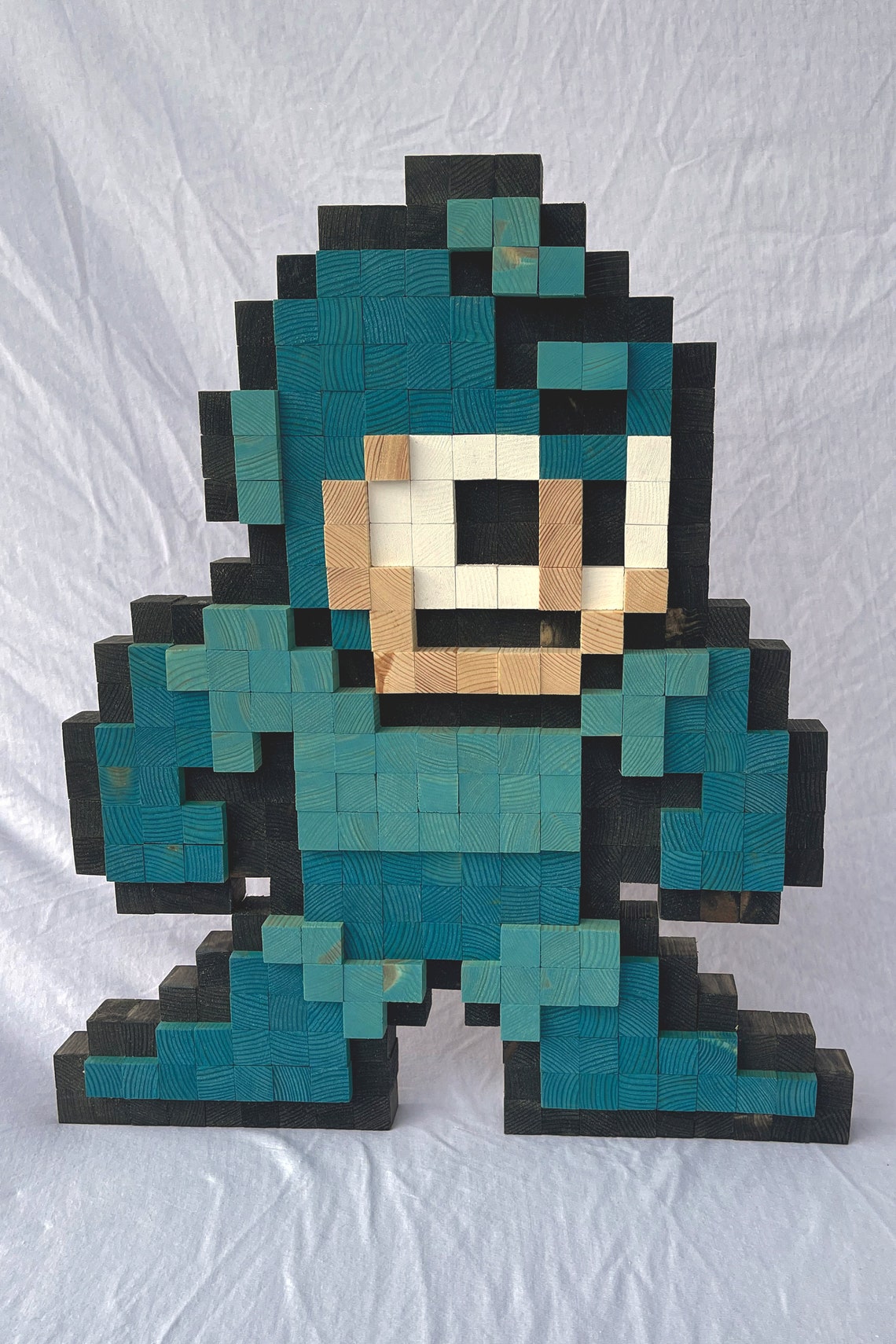 8-bit Mega Man Wooden Pixel Fan Art - Etsy
