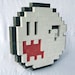 8-bit Mario Ghost "boo" Wooden Pixel Fan Art - Etsy