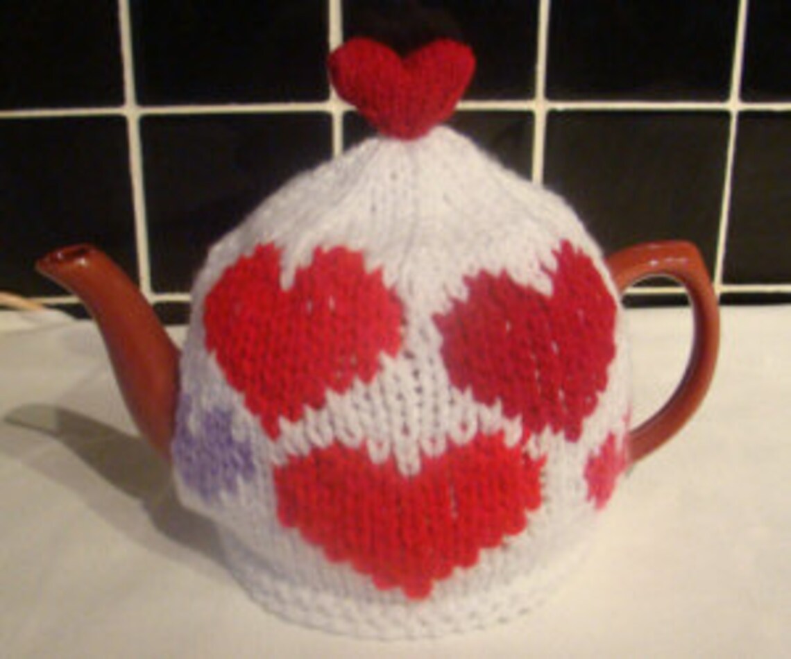 Mix and Match Love Heart Tea Cosy Knitting Pattern | Etsy