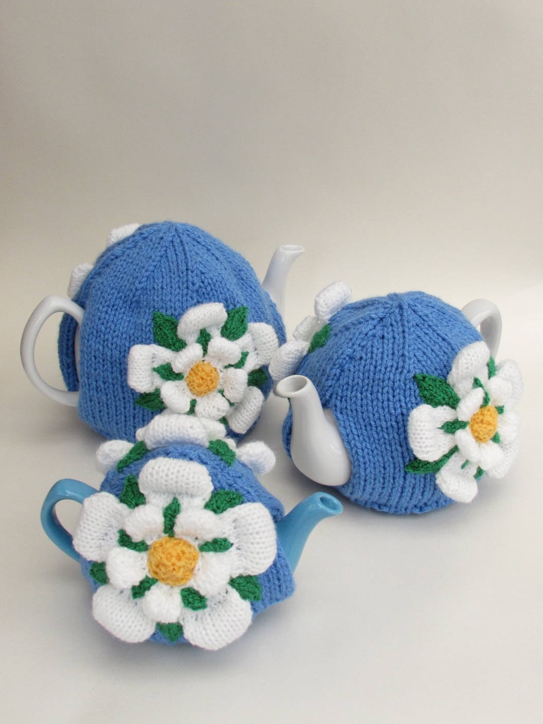 Yorkshire Rose Tea Cosy Knitting Pattern Knit to Fit Mini, Medium and ...