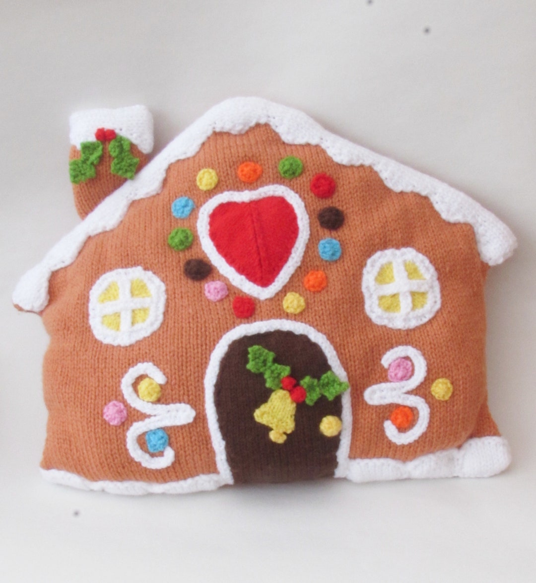 Ready Knitted Gingerbread House Cushion Perfect for Christmas and They ...