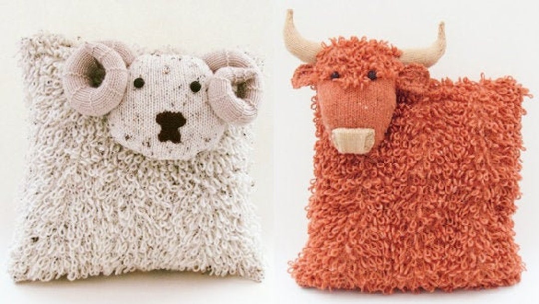 Heilan Coo & Shetland Sheep Cushion Knitting Patterns - Etsy