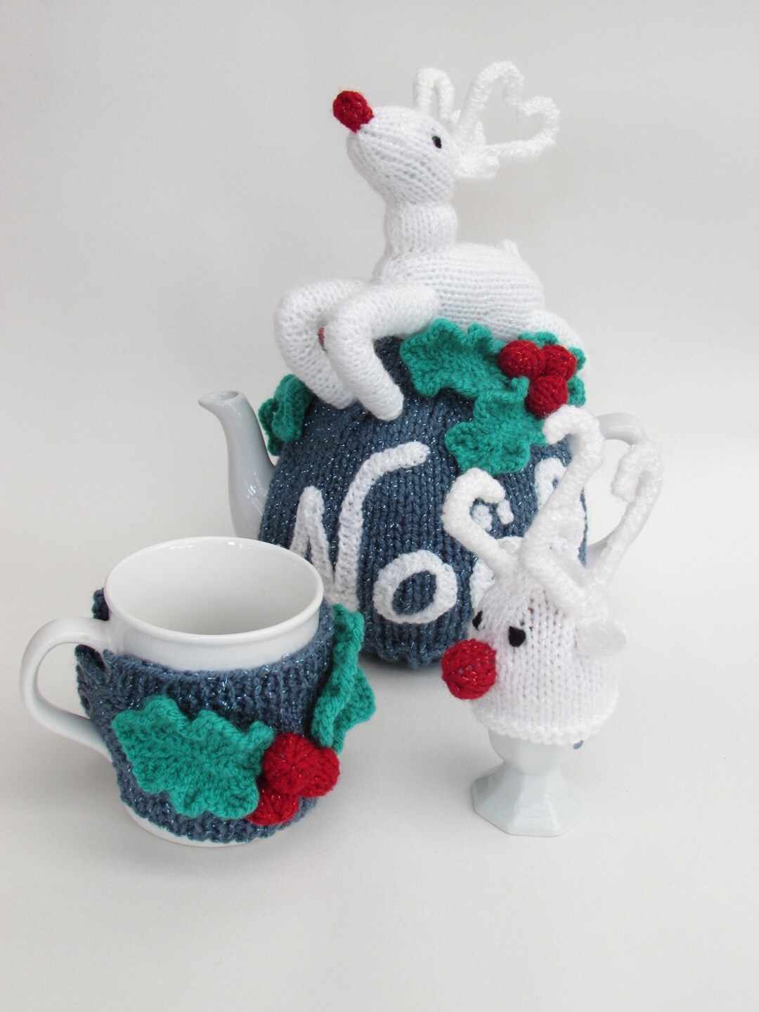 Noël Rudolph Tea Cosy, Egg Cosy and Mug Warmer Set - Etsy