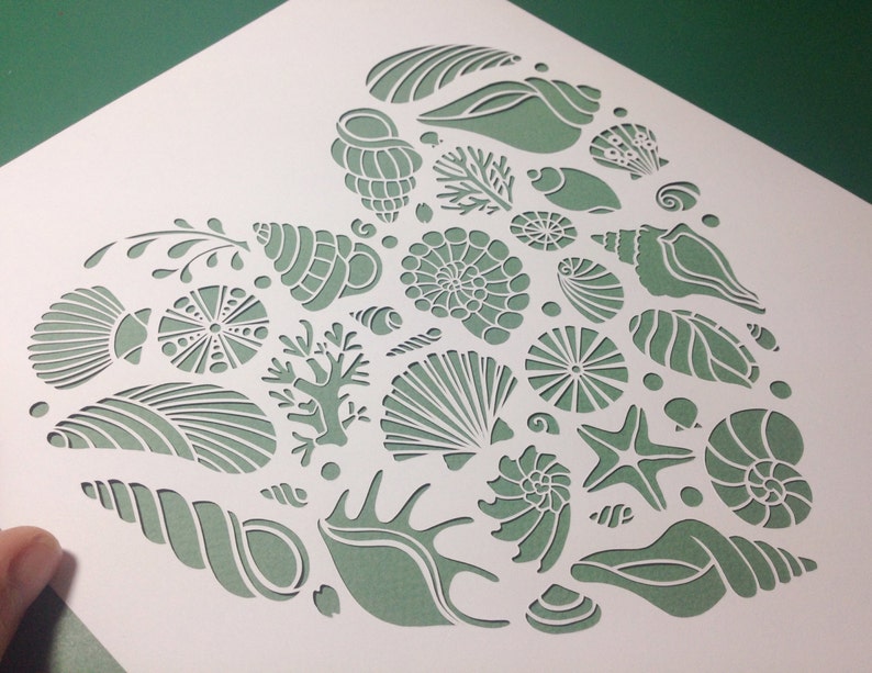 Heart of the Sea Digital Papercut Template - Etsy