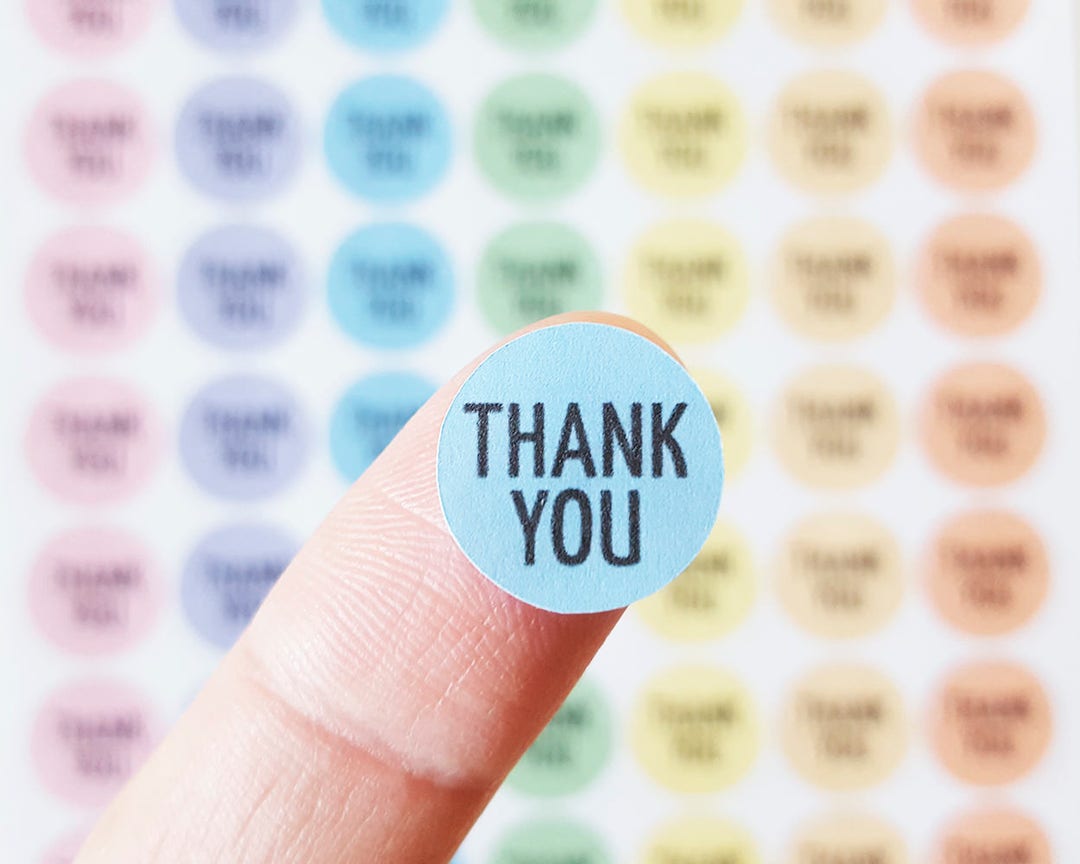Small Circle Stickers Happy Post Stickers Happy Mail Thank You Stickers ...
