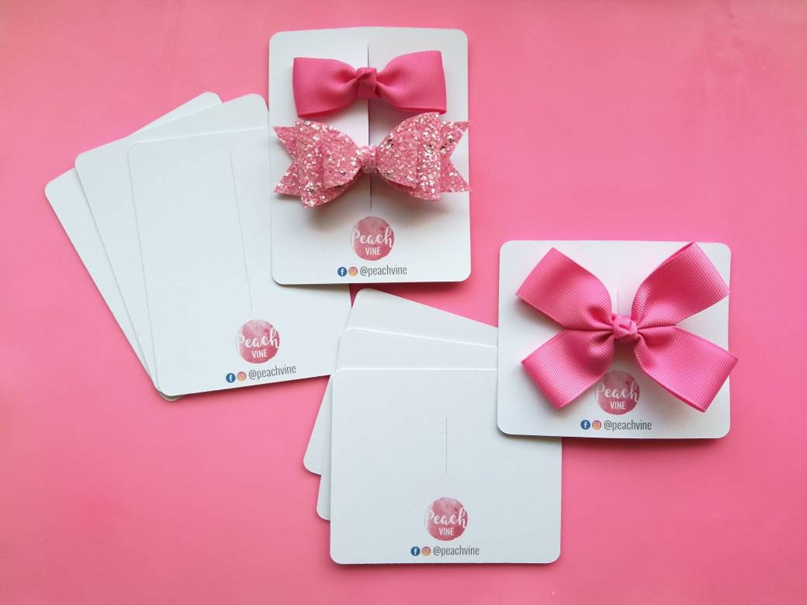 Hair Bow Cards - Display Cards for Hair Clips - Card Displays for Clips ...