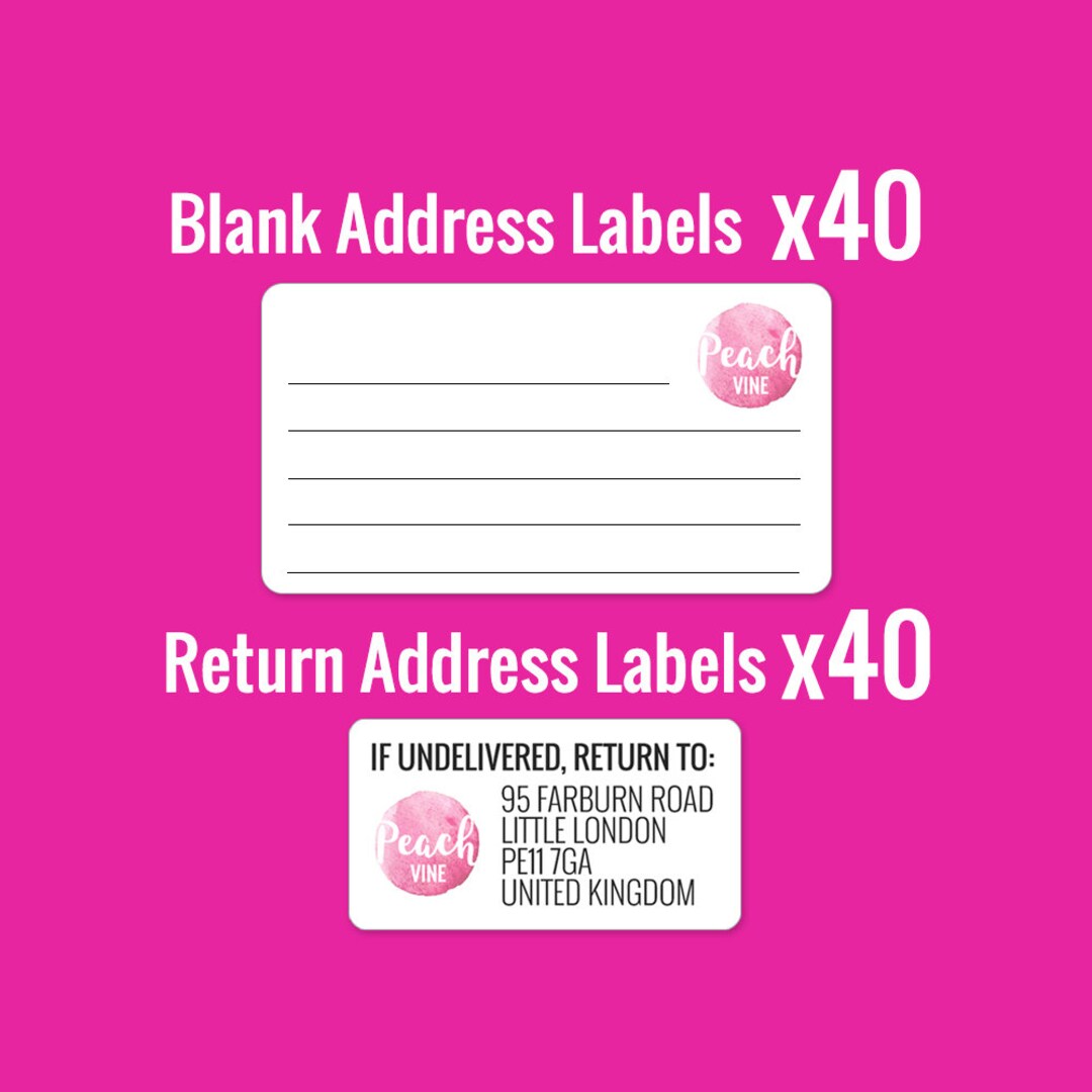 Blank Address Labels and Return Address Labels Bundle 40 - Etsy