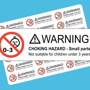 Small Parts Warning Stickers - Not Suitable for Children Under Three ...