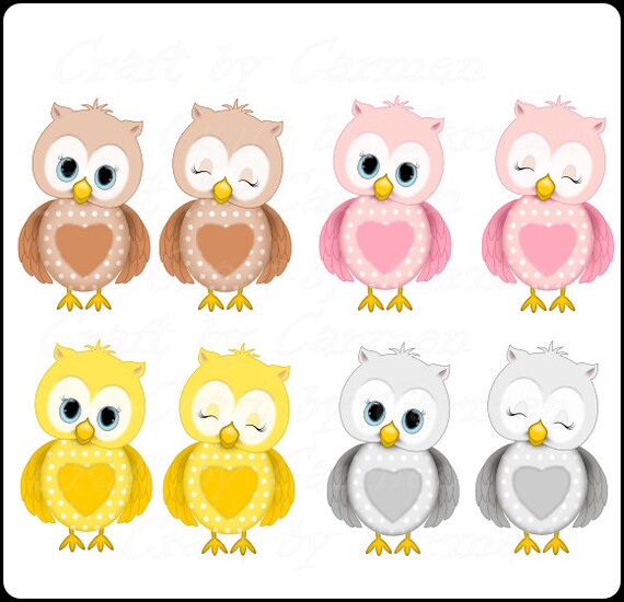 Owls Clip Art Cute Owls Clipart Scrapbook Digital Art - Etsy
