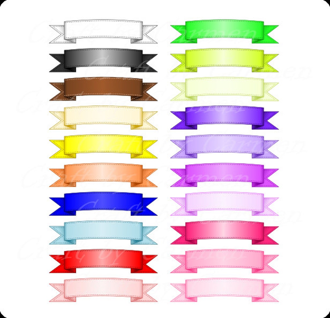 Banners Clip Art Digital Banners Cute Banners Colorful | Etsy