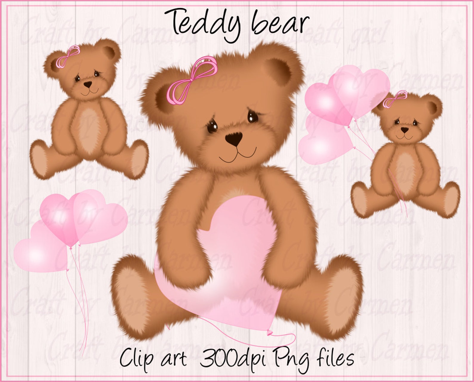 Teddy Bear Clip Art Cute Bear Baby Bears Digital Art - Etsy