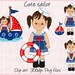 Sailor Girl Clip Art Boat Baby Girl Cute Sailor Ahoy - Etsy
