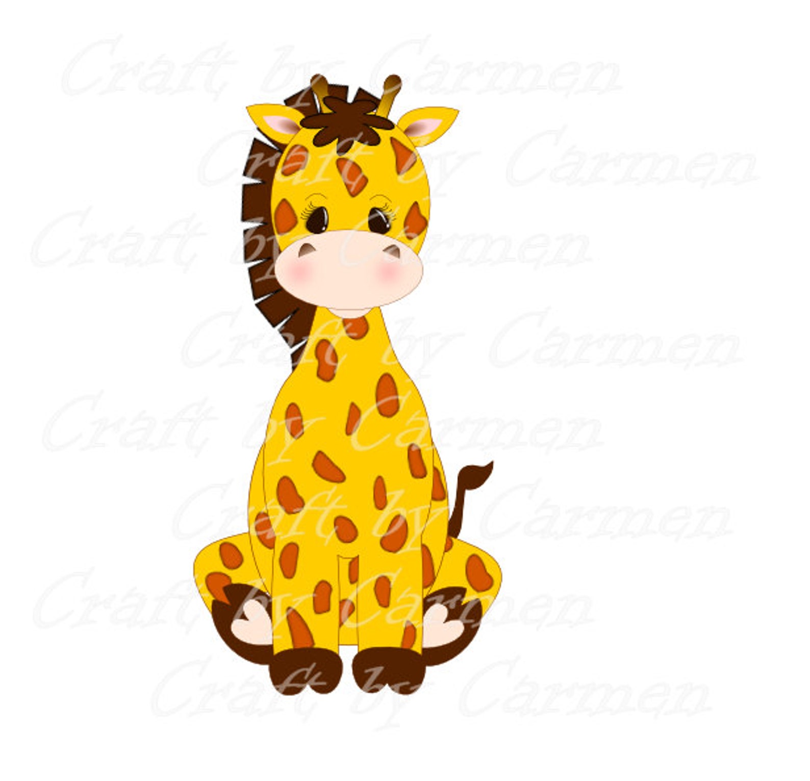 Giraffe Clip Art Cute Giraffes Zoo Jungle Safari Baby - Etsy