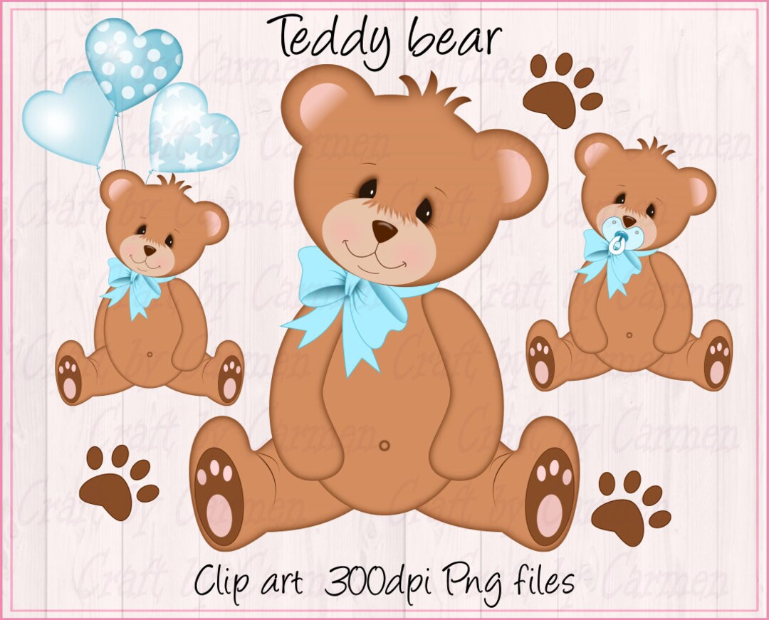Teddy Bear Clip Art Cute Bear Baby Bears Digital Art - Etsy