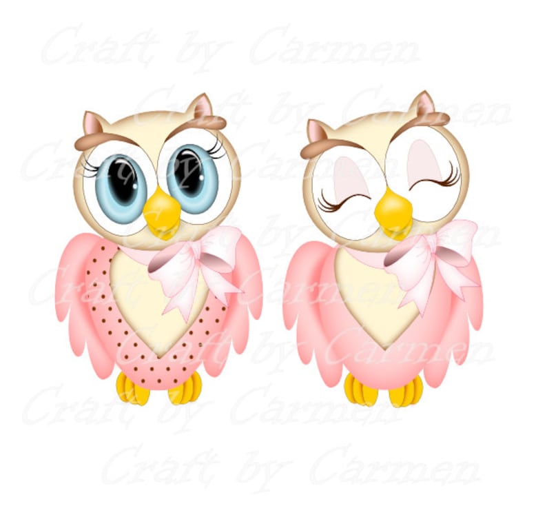 Owls clip art cute owls clipart scrapbook graphic design | Etsy