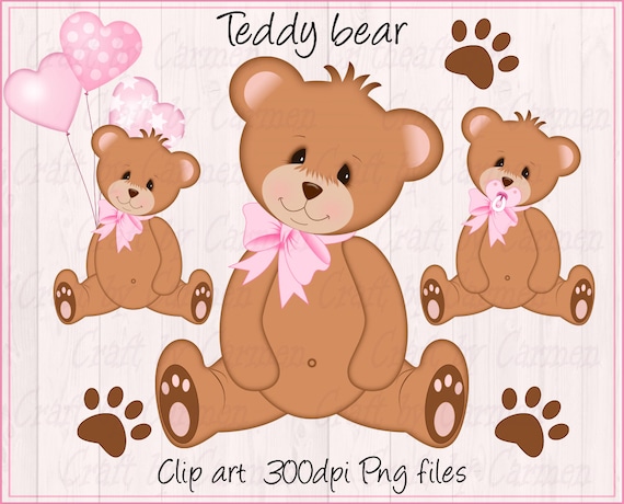 Teddy Bear Clip Art Cute Bear Baby Bears Digital Art | Etsy