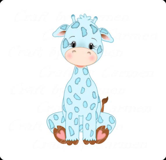 Blue Baby Giraffe Clip Art