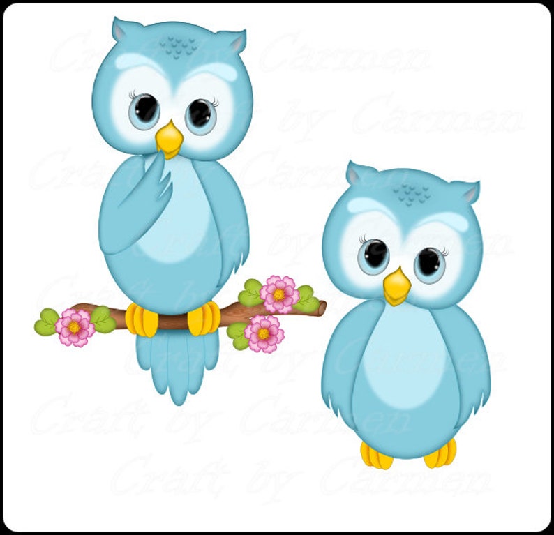 Owls Clip Art Cute Owls Clipart Scrapbook Digital Art | Etsy