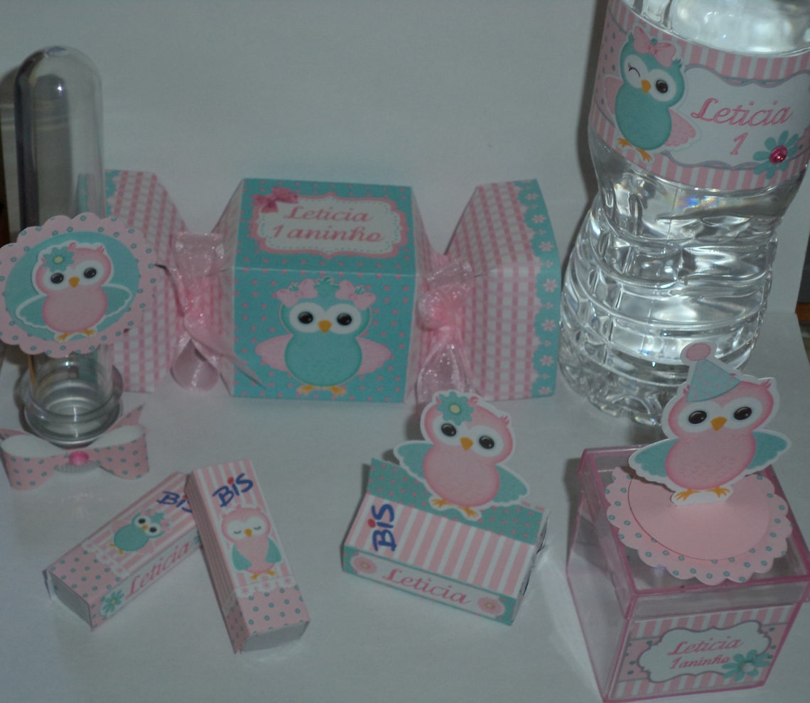 Cute Pink and Aqua Owls Clip Artowlsscrapbookgraphic | Etsy