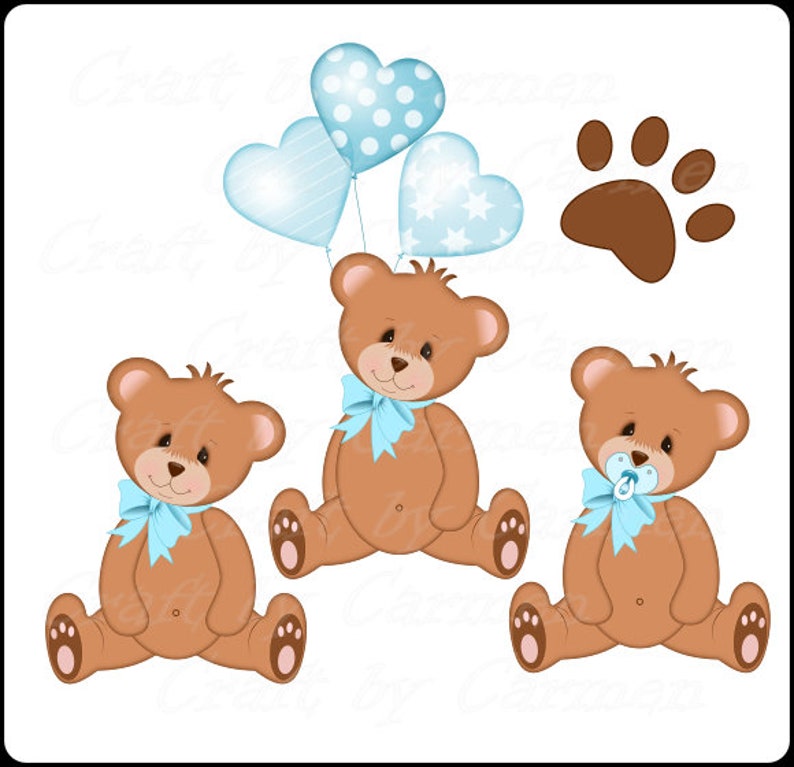 Teddy Bear Clip Art Cute Bear Baby Bears Digital Art - Etsy