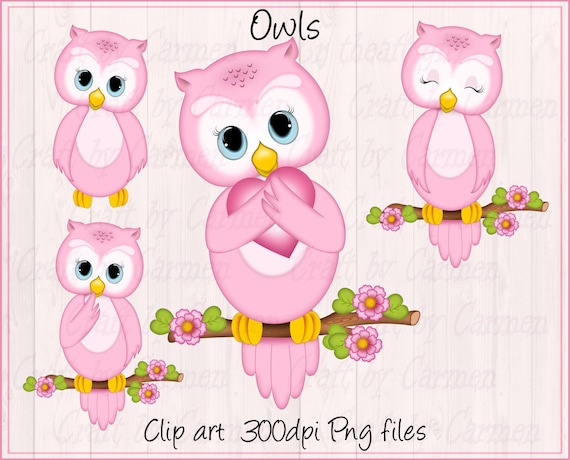 Owls Clip Art Cute Owls Clipart Scrapbook Digital Art - Etsy