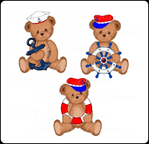 Sailor Teddy Bear Nautical Bear Clip Art Digital Art - Etsy Denmark
