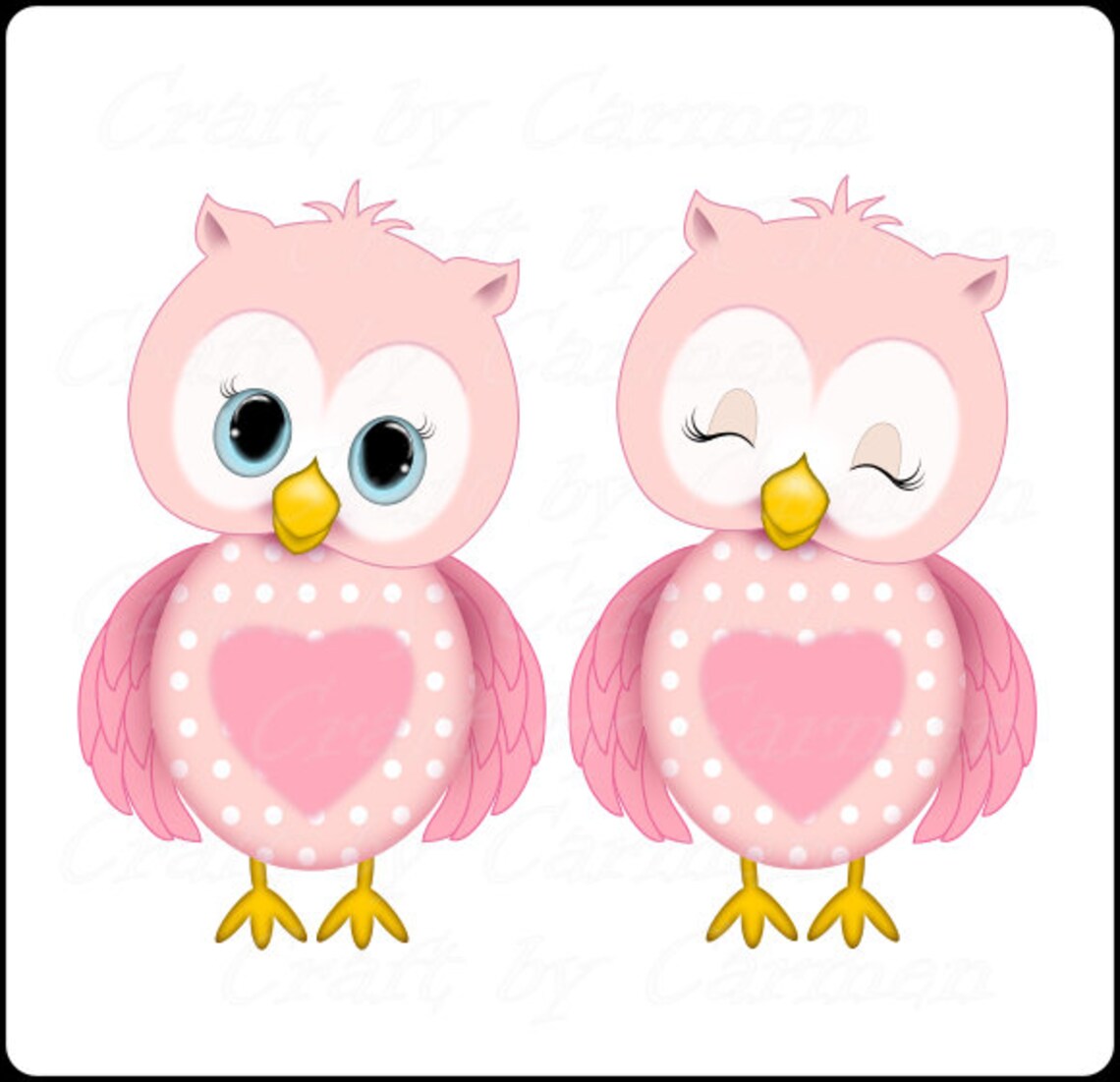 Owls Clip Art Cute Owls Clipart Scrapbook Digital Art - Etsy