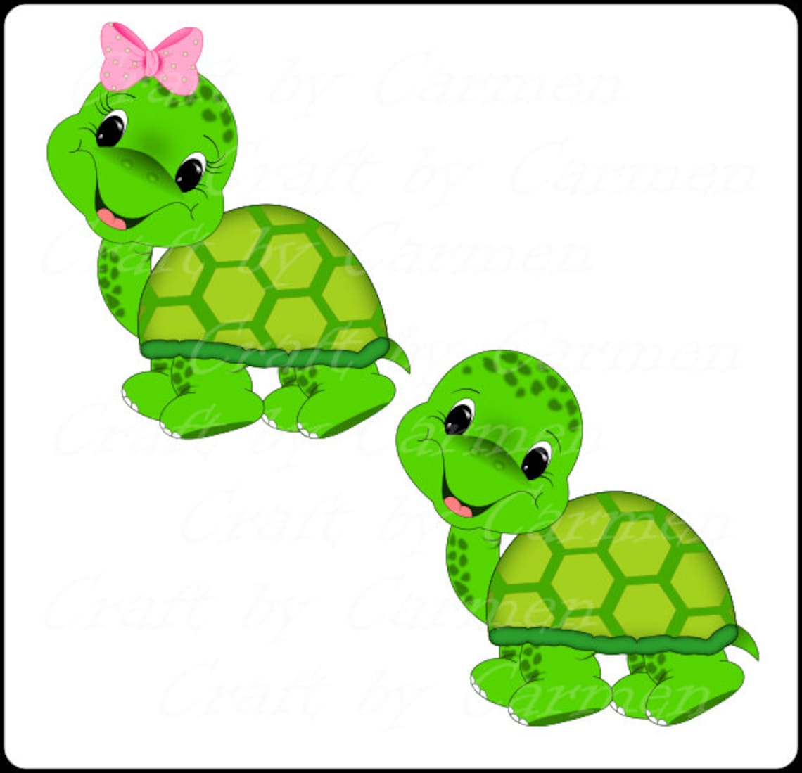 Turtle Clip Art Cute Turtles Zoo Jungle Safari Baby - Etsy