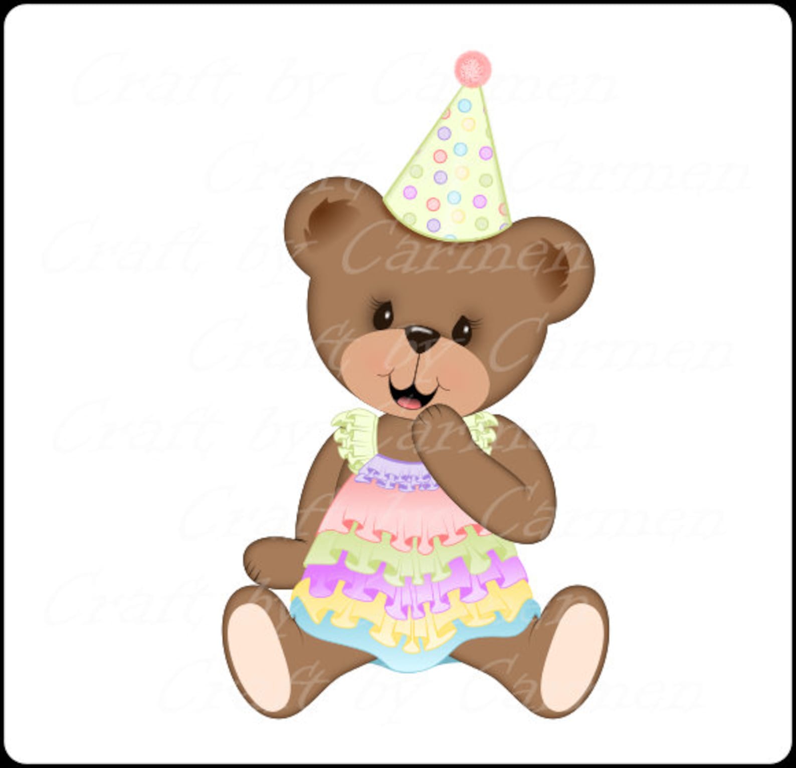 Birthday teddy bear clip art cute baby bearsdigital art | Etsy