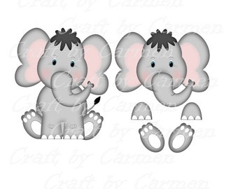 Cute Elephant Clip Art Zoo Safari Jungle Graphic Design | Etsy