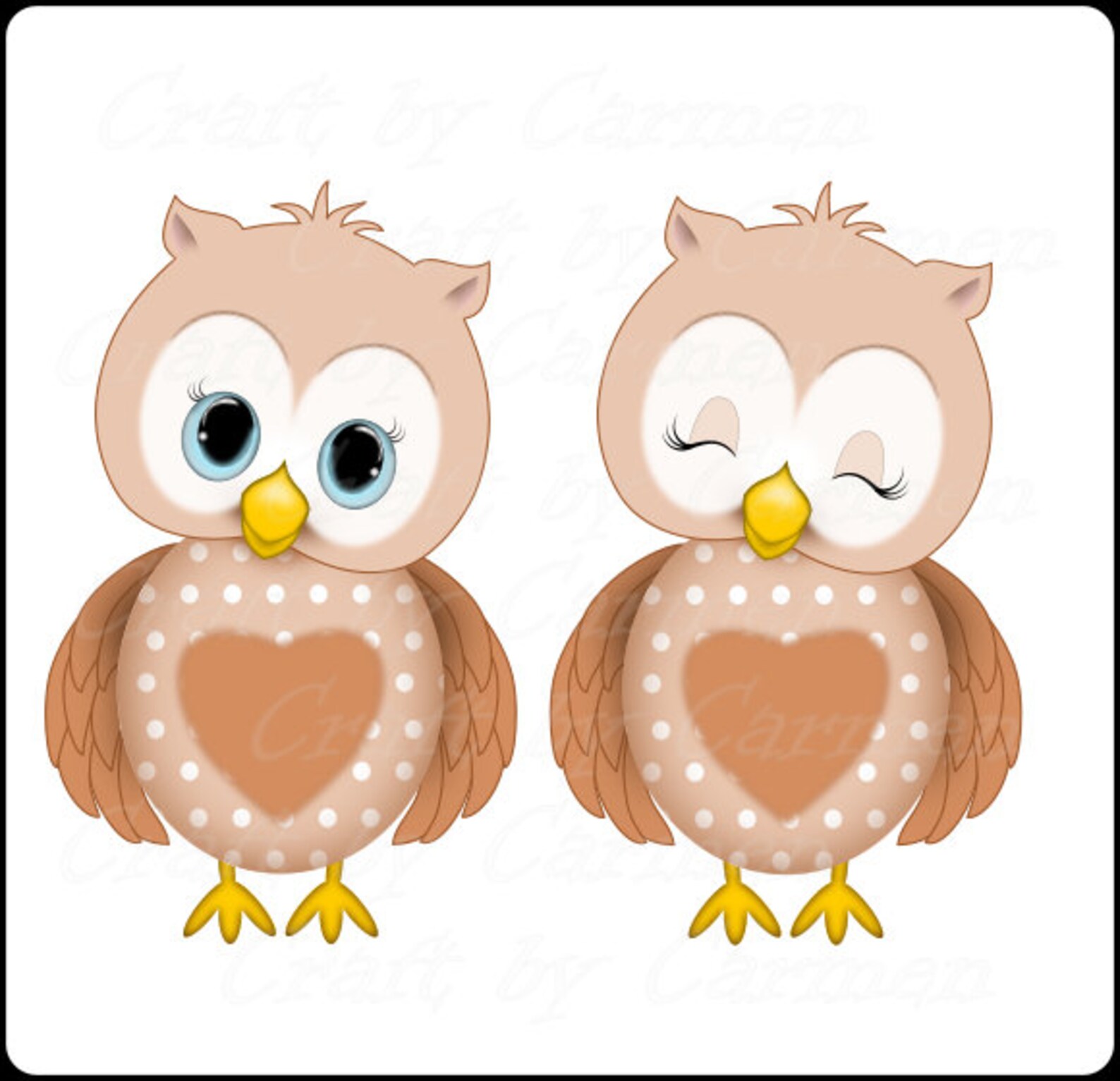 Owls Clip Art Cute Owls Clipart Scrapbook Digital Art - Etsy