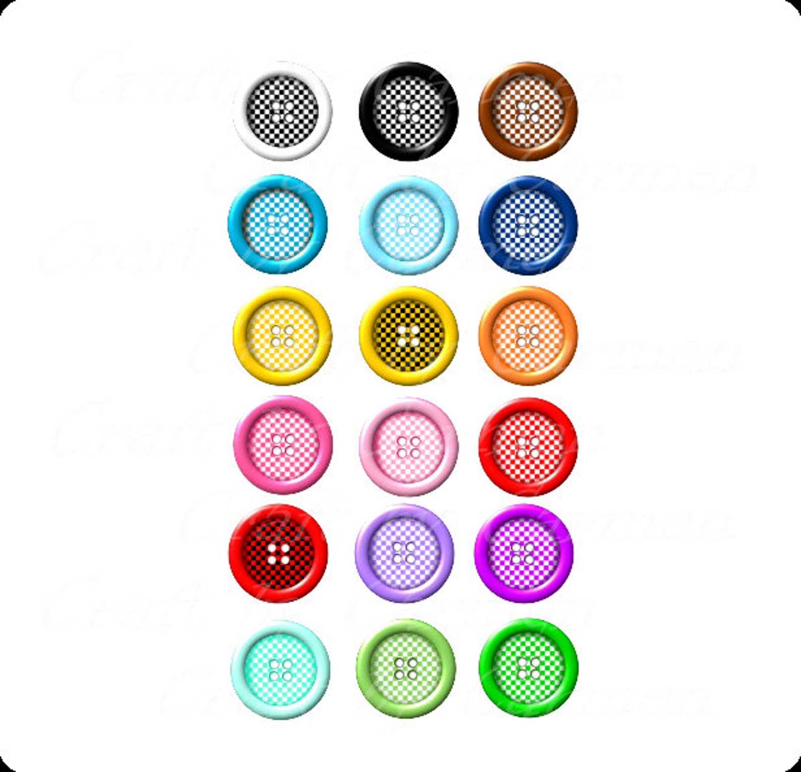 Checkerboard Sewing Buttons Clip Artbutton Clipartsew - Etsy