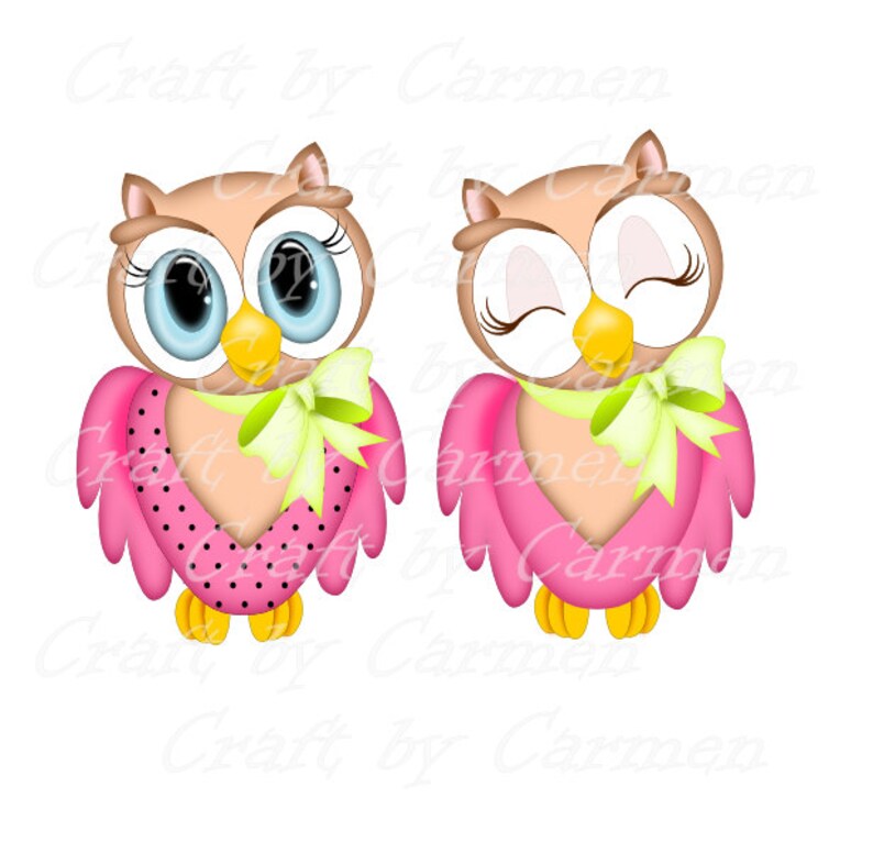 Owls clip art cute owls clipart scrapbook graphic design | Etsy