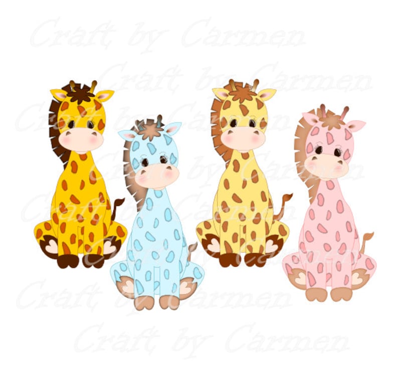 Giraffe Clip Art Cute Giraffes Zoo Jungle Safari Baby - Etsy